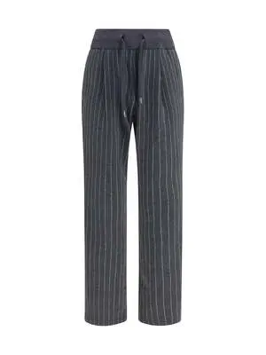 Herno Pinstripe Drawstring Pants - Gray