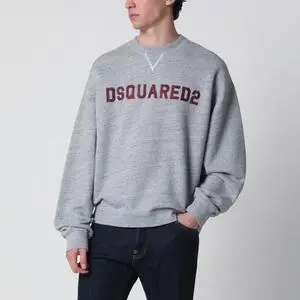 Dsquared2 Grey Melange Sweatshirt With Logo Embroidery - Gray
