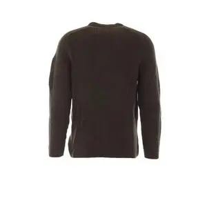 C.P. COMPANY Ribbed Lens Sweater - Brown