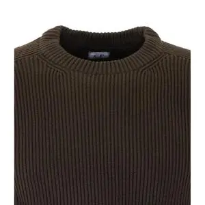 C.P. COMPANY Ribbed Lens Sweater - Brown