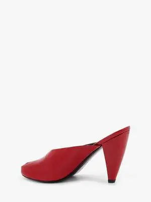 JUDE Paw Mule Patent Leather Sandals - Red