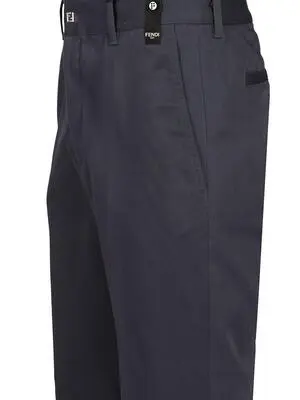 Fendi Gabardine Cigarette Trousers - Blue