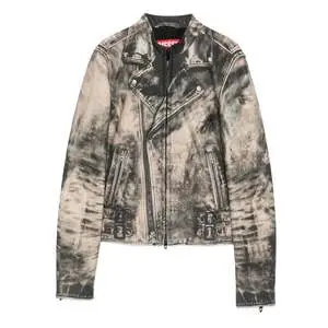 DIESEL® Leather Biker Jacket - Cream