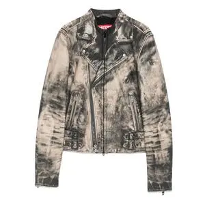DIESEL® Leather Biker Jacket - Cream