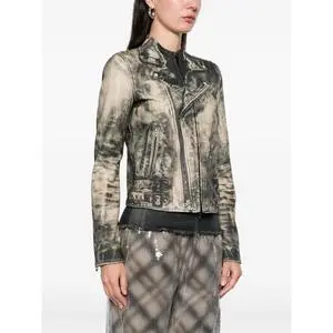 DIESEL® Leather Biker Jacket - Cream