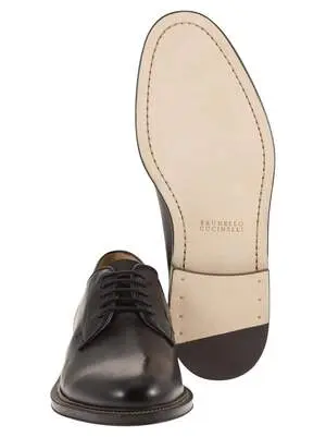 Brunello Cucinelli Calfskin Derby Shoe - Black