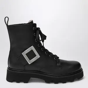 ROGER VIVIER Viv' Rangers Truck Leather Ankle Boots - Black