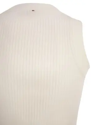 Sportmax Cotton Ribbed Knit Vest - White