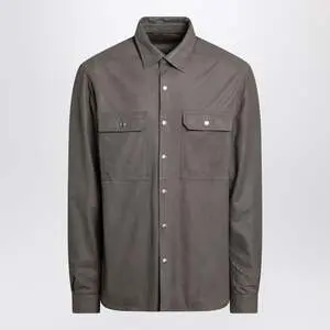 Rick Owens Mud-colored Cotton-blend Shirt - Gray