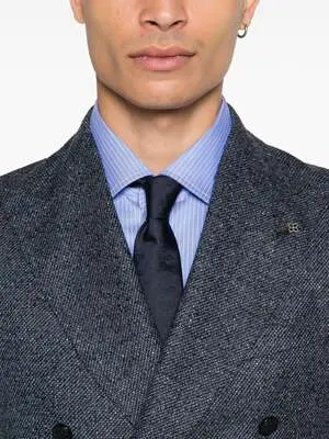 Tagliatore Double-breasted Wool And Silk Blazer