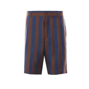 Fendi Pequin Stripes Silk Bermuda - Blue