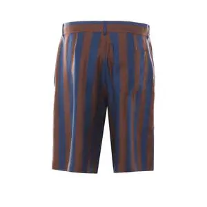 Fendi Pequin Stripes Silk Bermuda - Blue