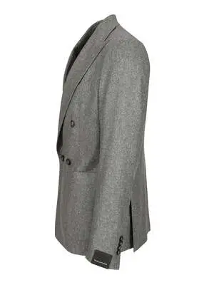 Tagliatore Super 100s Wool Double Breasted Suit - Gray