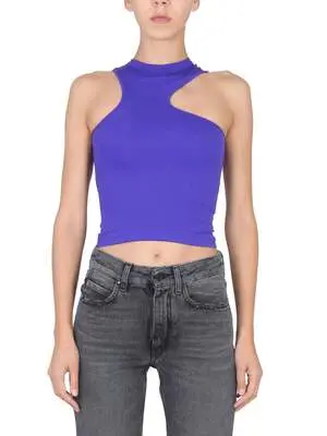 Off-White Top With Embossed Logo - Purple