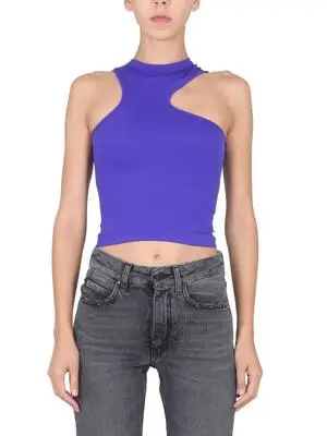 Off-White Top With Embossed Logo - Purple