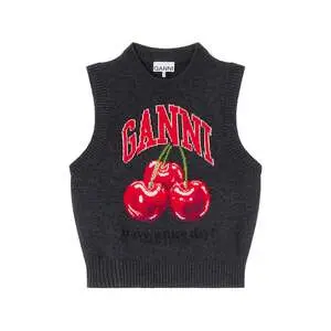 GANNI Grey Tops Vests & Tank Tops - Gray