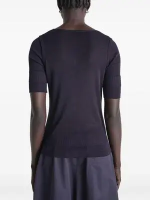 LEMAIRE Silk Blend Short Sleeve Top - Multicolor