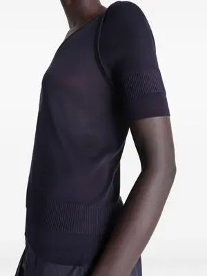 LEMAIRE Silk Blend Short Sleeve Top - Multicolor