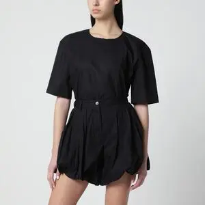 THELATEST Short-sleeve Cotton Top - Black