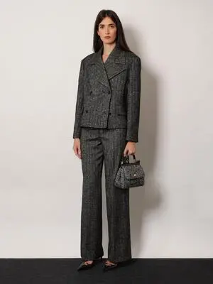 Dolce & Gabbana Striped Wool Blend Trousers