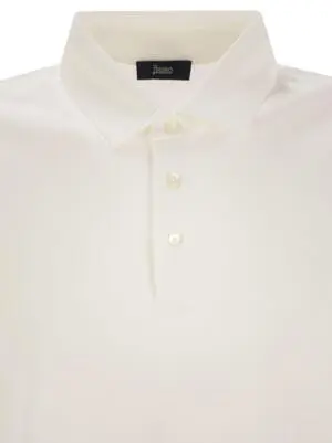 Herno Cotton Jersey Polo Shirt - White