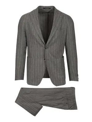 Tagliatore Montecarlo Pinstriped Suit - Gray