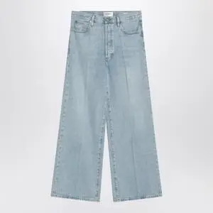 FRAME Low Baggy Wide Leg Jeans In Organic Denim - Blue