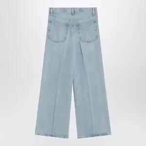 FRAME Organic Denim Low Baggy Wide Leg Jeans - Blue