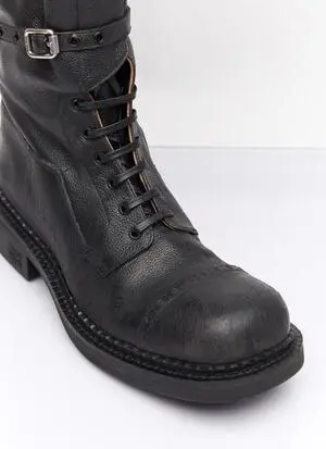 Miu Miu High Leather Boots - Black