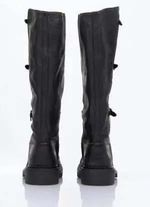 Miu Miu High Leather Boots - Black