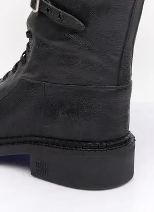 Miu Miu High Leather Boots - Black