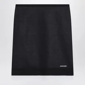 Miu Miu Skirt With Double Layer /white - Blue