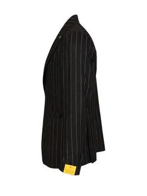 Tagliatore Montecarlo Pinstriped Suit - Black
