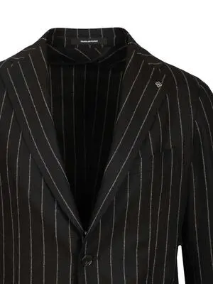 Tagliatore Montecarlo Pinstriped Suit - Black