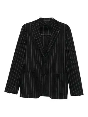 Tagliatore Montecarlo Pinstriped Suit - Black