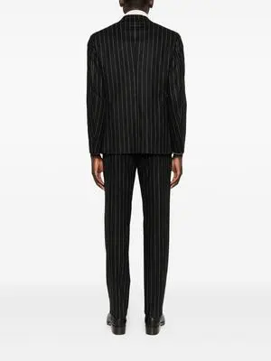 Tagliatore Montecarlo Pinstriped Suit - Black