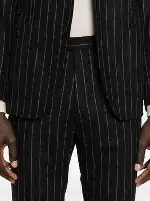 Tagliatore Montecarlo Pinstriped Suit - Black