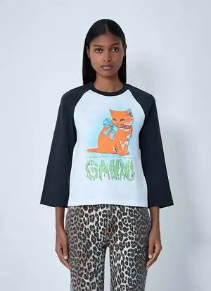 GANNI Logo Motif T-shirt - White