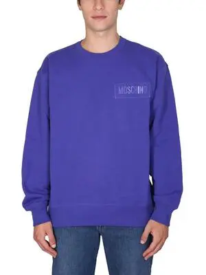 Moschino Sweatshirt With Logo Patch - Blue