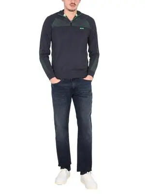 BOSS High Neck Half-zip Shirt - Blue