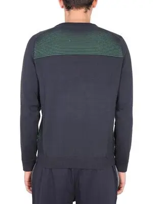 BOSS Crew Neck Striped Logo Sweater