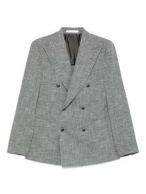 Tagliatore Double-breasted Herringbone Jacket - Gray