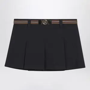 Miu Miu Pleated Blue Miniskirt - Multicolor