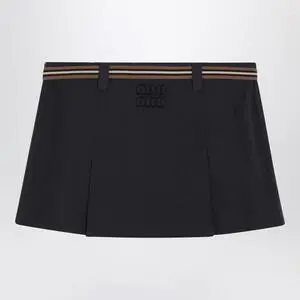 Miu Miu Pleated Blue Miniskirt
