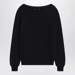 Prada Cotton Sweater With Geometric Details - Blue