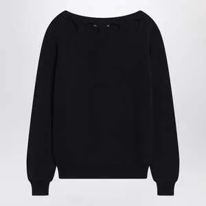 Prada Cotton Sweater With Geometric Details - Blue