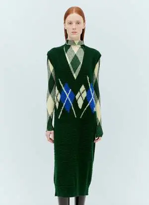 Burberry Argyle Wool Vest Dress