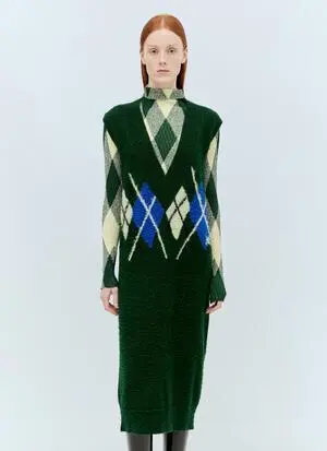 Burberry Argyle Wool Vest Dress - Green