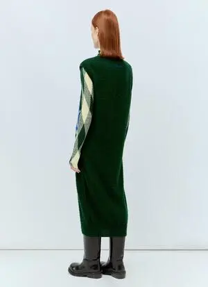Burberry Argyle Wool Vest Dress - Green