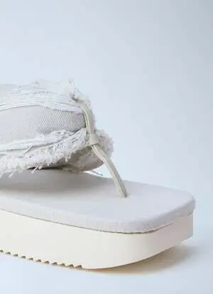 Rick Owens Frayed Edge Thong Sandals